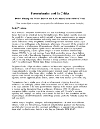 Postmodernism and its critics | DOCX | Science