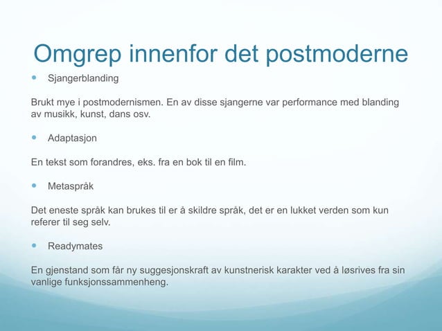 Postmodernismen | PPT