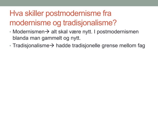 Postmodernismen | PPTX