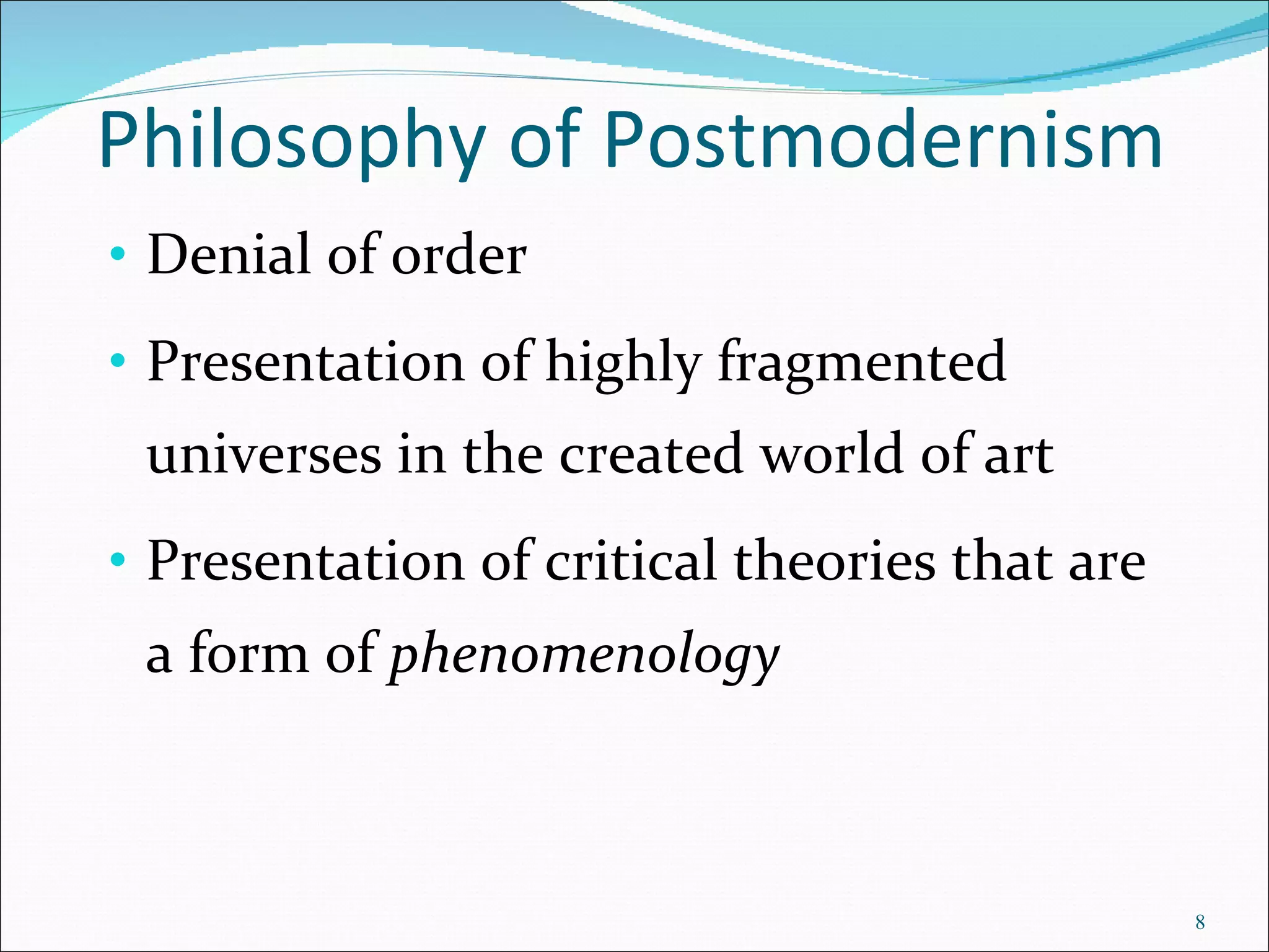 Postmodernism features | PPT