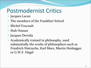 Postmodernism features | PPT