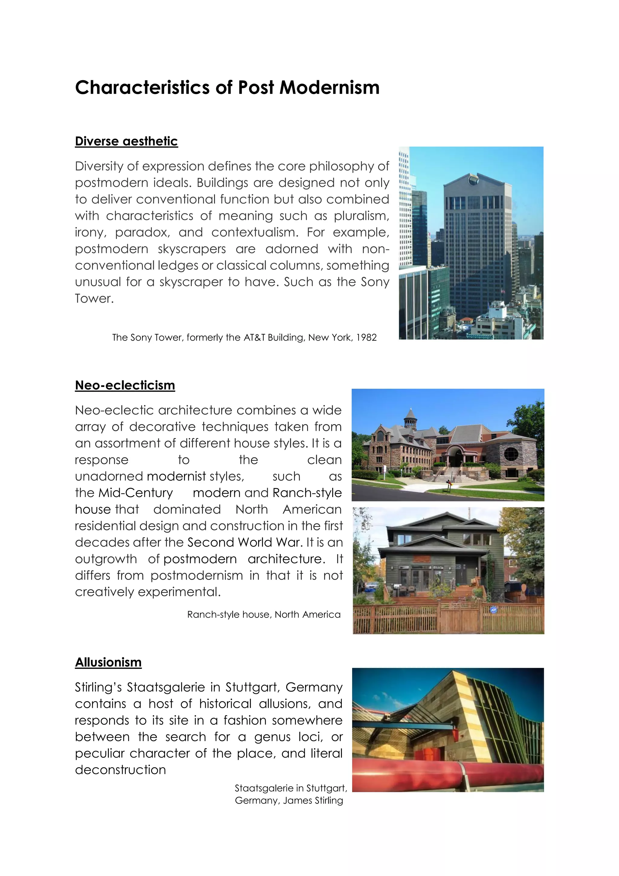 Post Modernism in Architecture | PDF