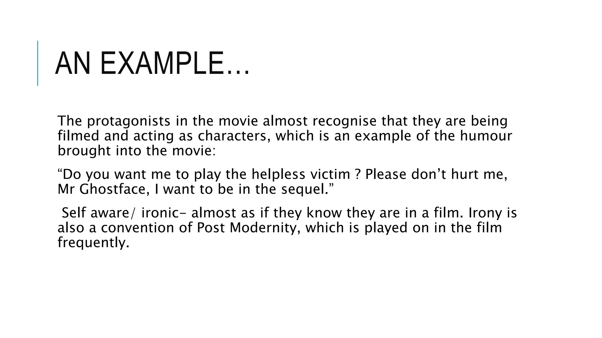 Postmodernism in scream | PPTX