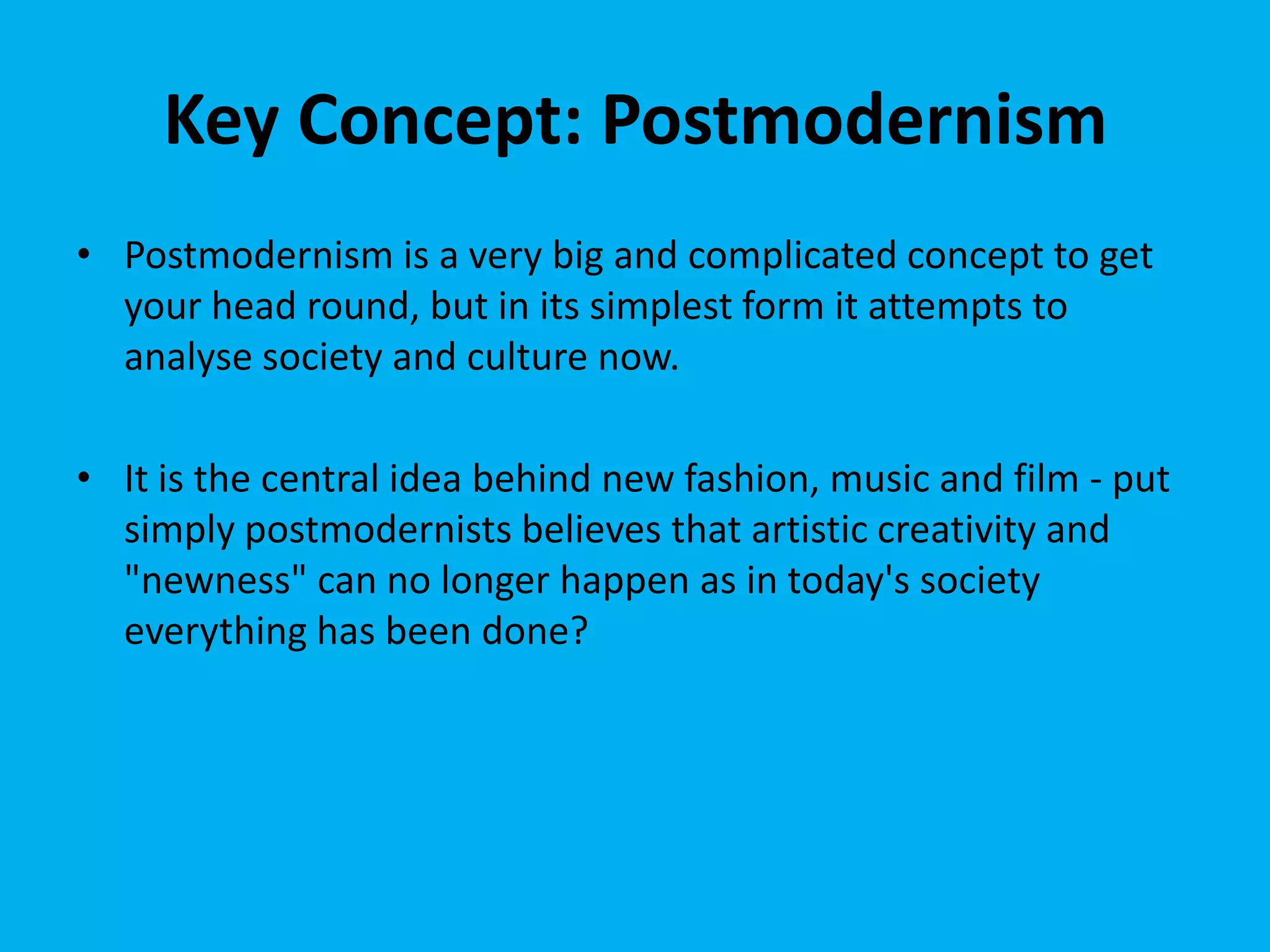 Postmodernism lesson 1 | PPTX