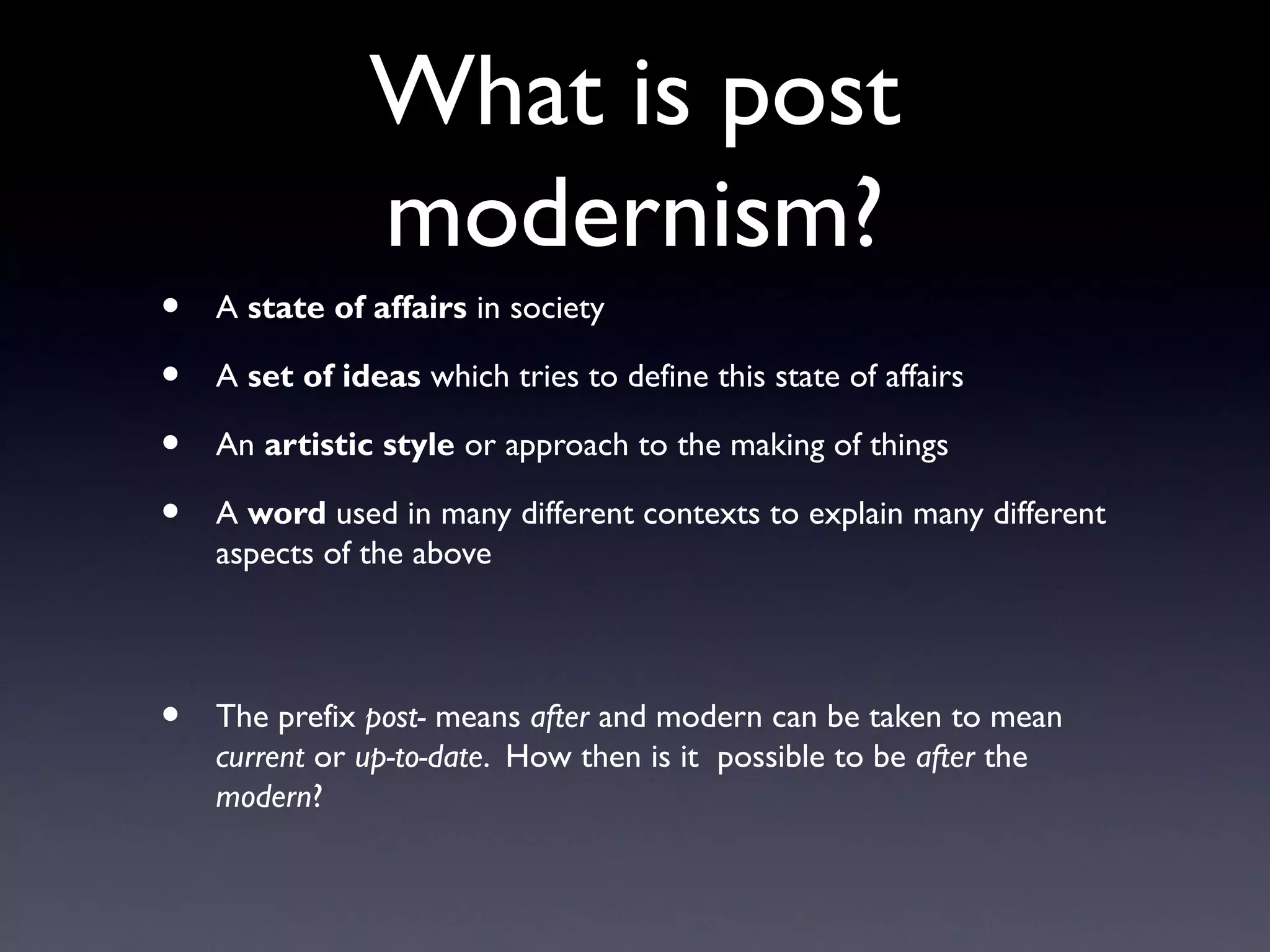Postmodernism lesson 2 ppt | PPT