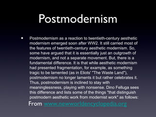 Postmodernism lesson 2 ppt | PPT