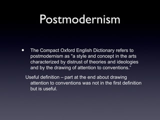 Postmodernism lesson 2 ppt | PPT