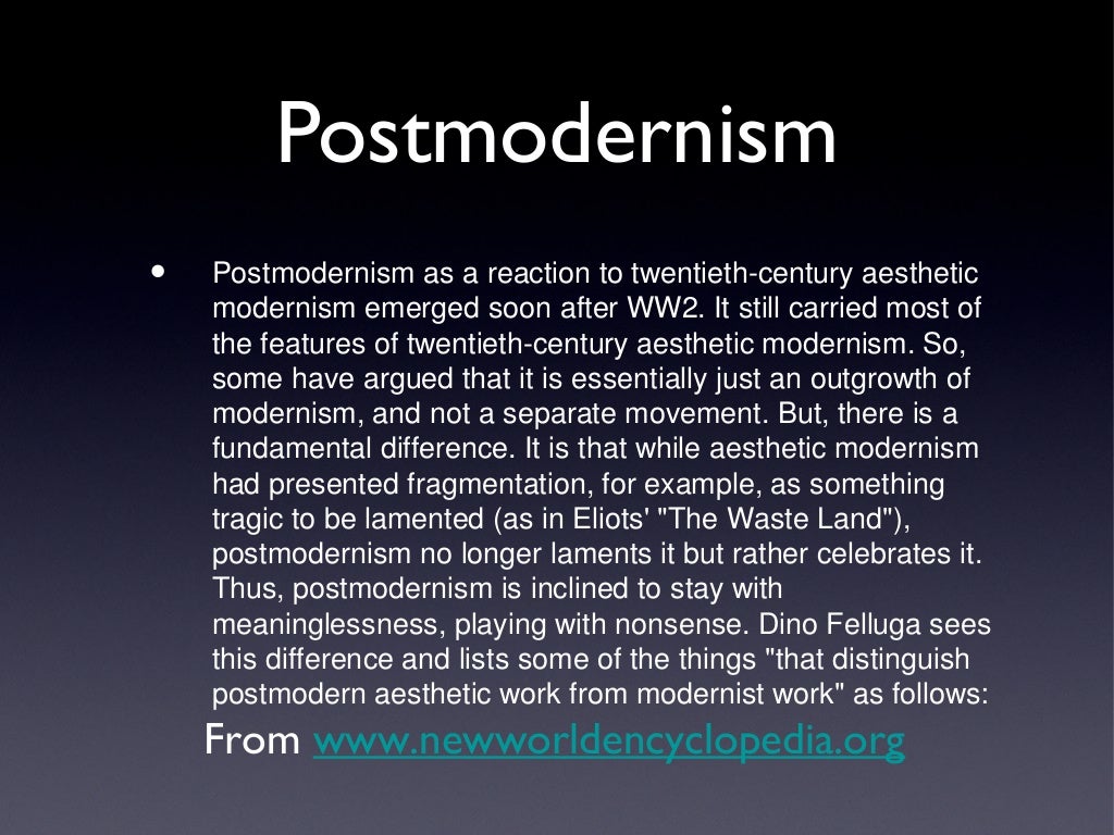 Postmodernism lesson 2 ppt