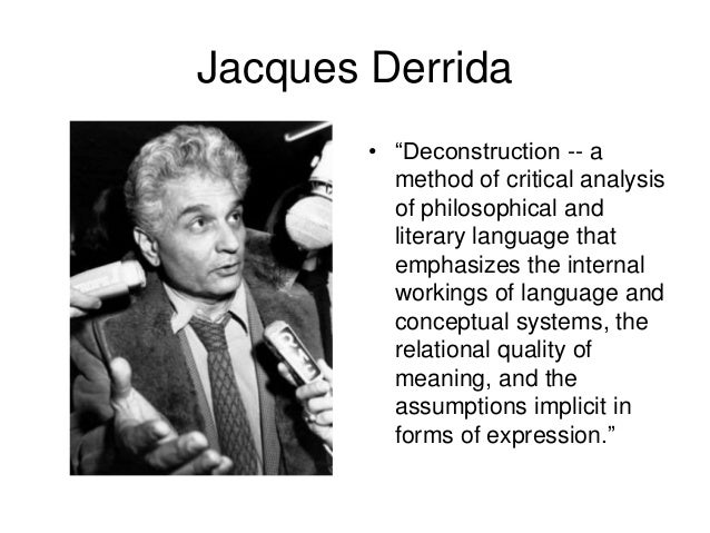 Jacques Derrida Deconstruction Poststructuralism