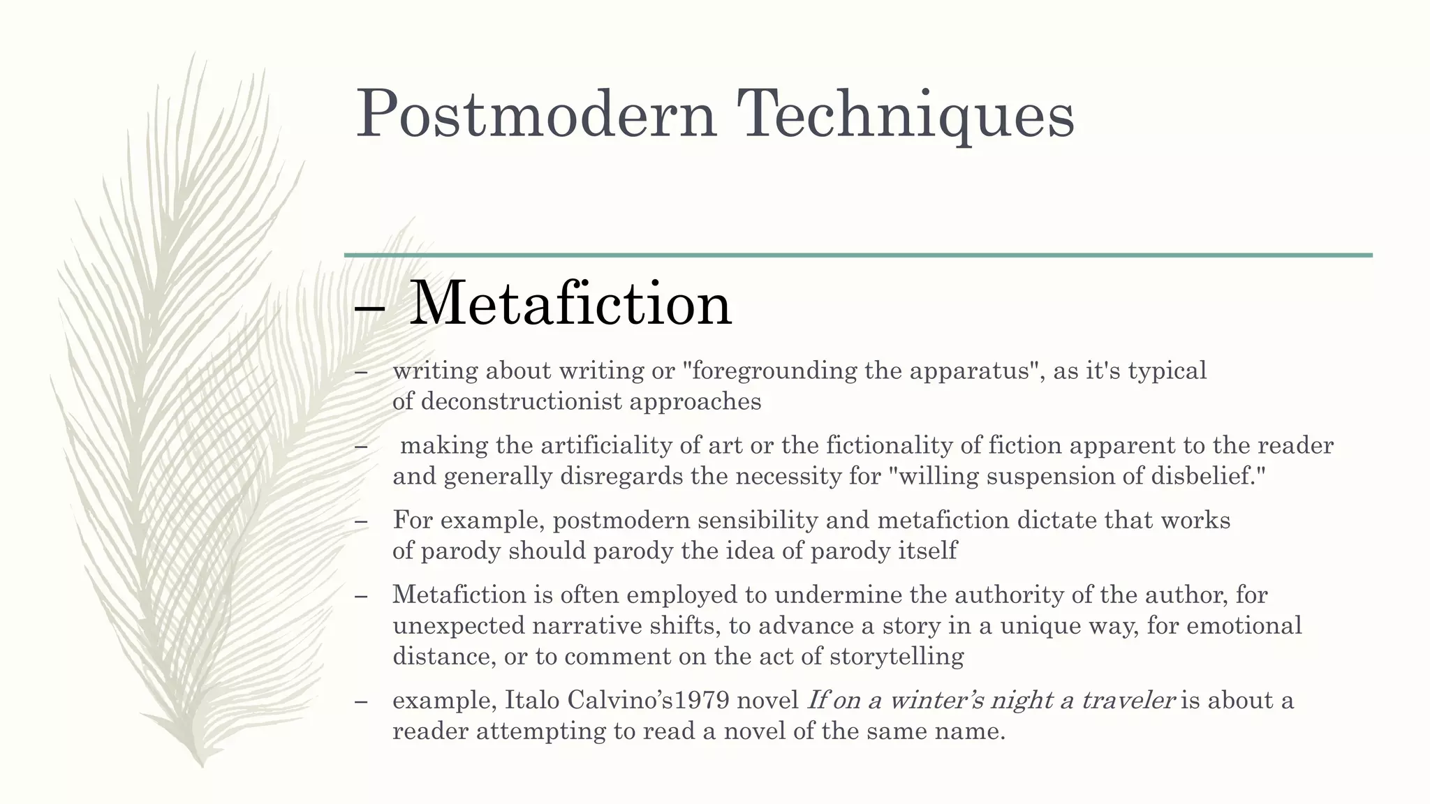 Postmodern literature | PPTX