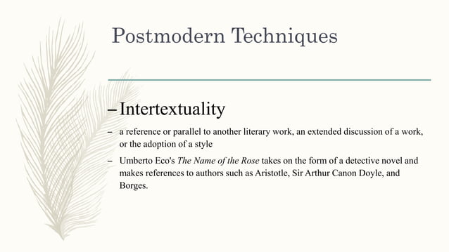 Postmodern literature | PPTX | Fiction | Books and Literature