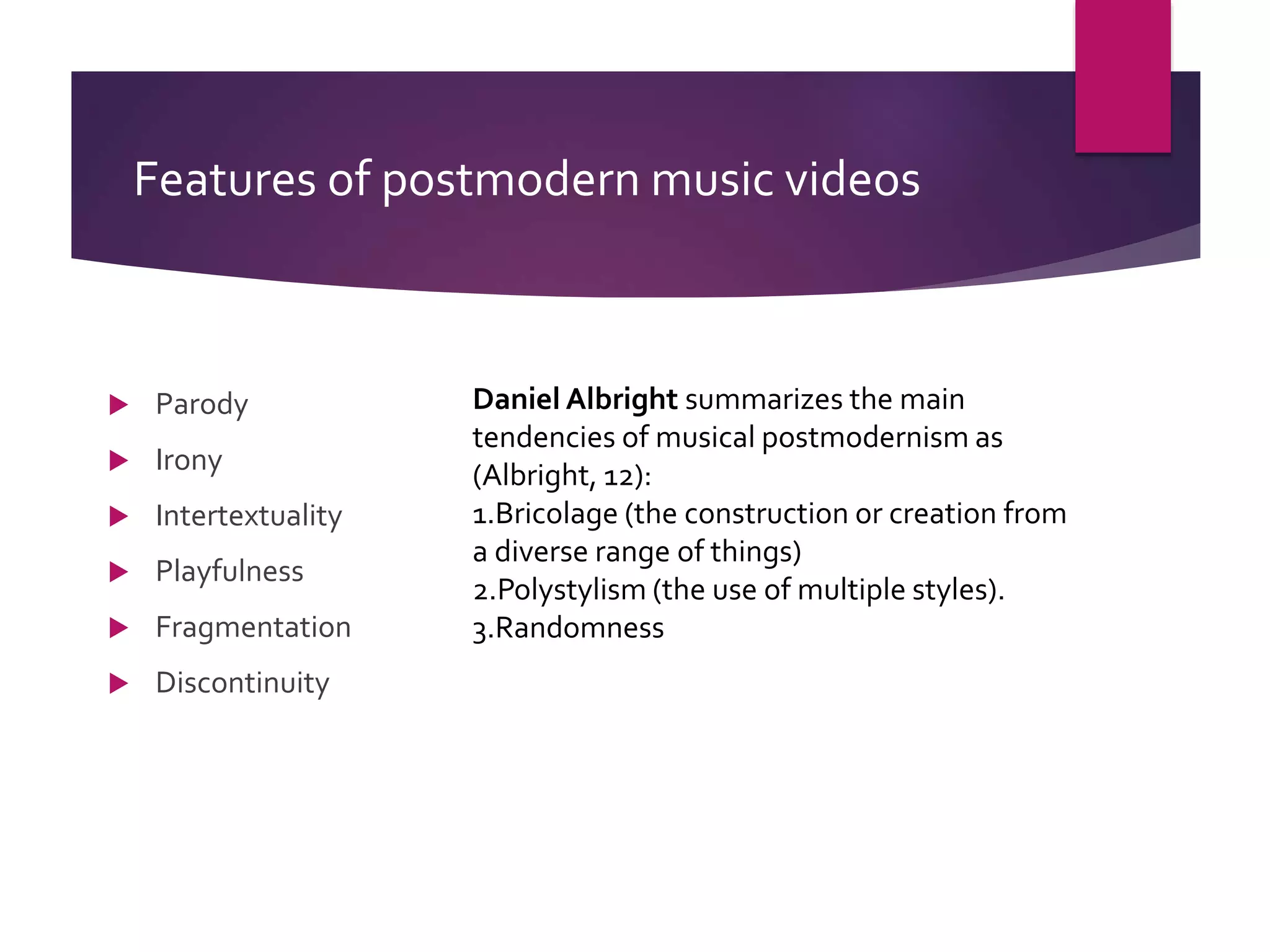 Postmodern Music Video | PPTX
