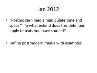 Postmodern past paper questions | PPT