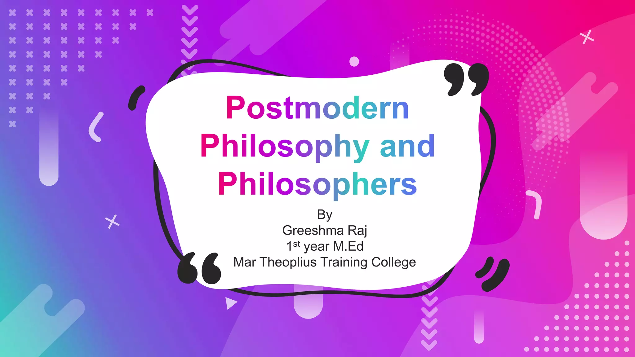 Postmodern Philosophy | PPTX