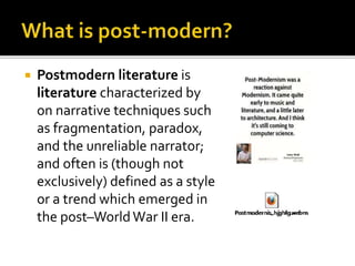 Post modern popular culture. | PPTX