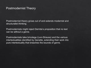 Postmodern theory and theorists | PPT
