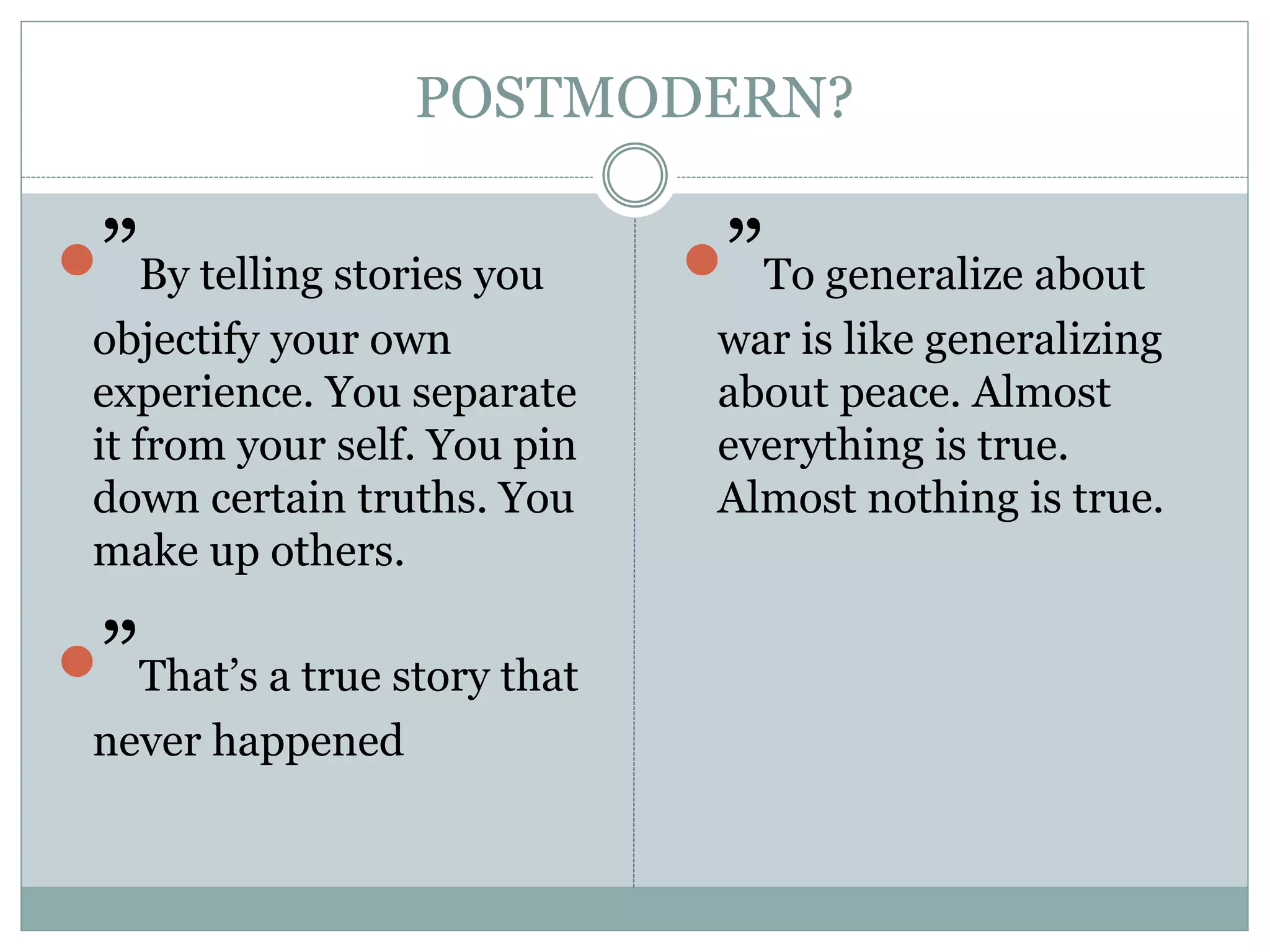 Postmodern traits bennett o'brien | PPTX | Modern Art | Fine Art