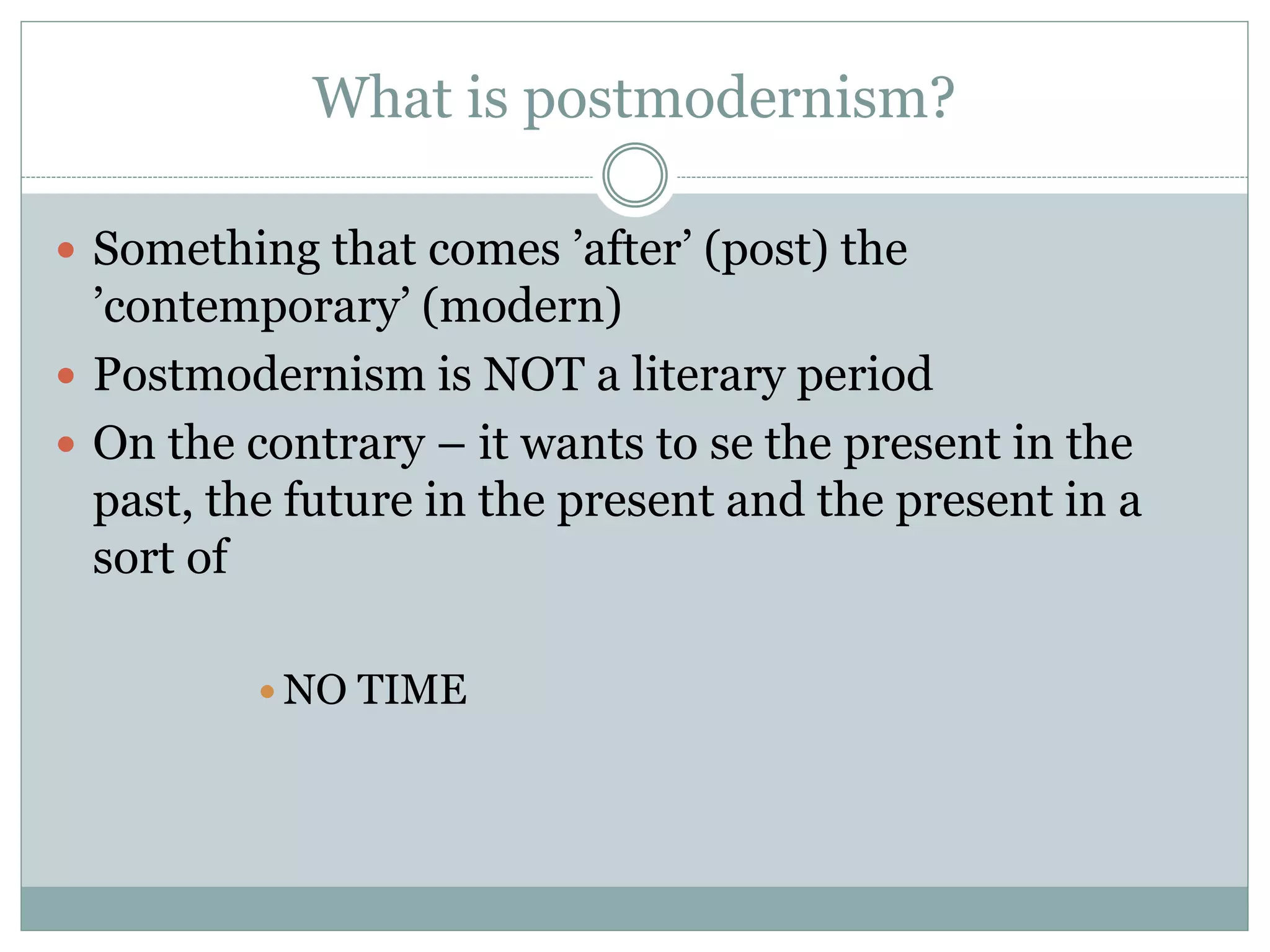 Postmodern traits bennett o'brien | PPTX | Modern Art | Fine Art