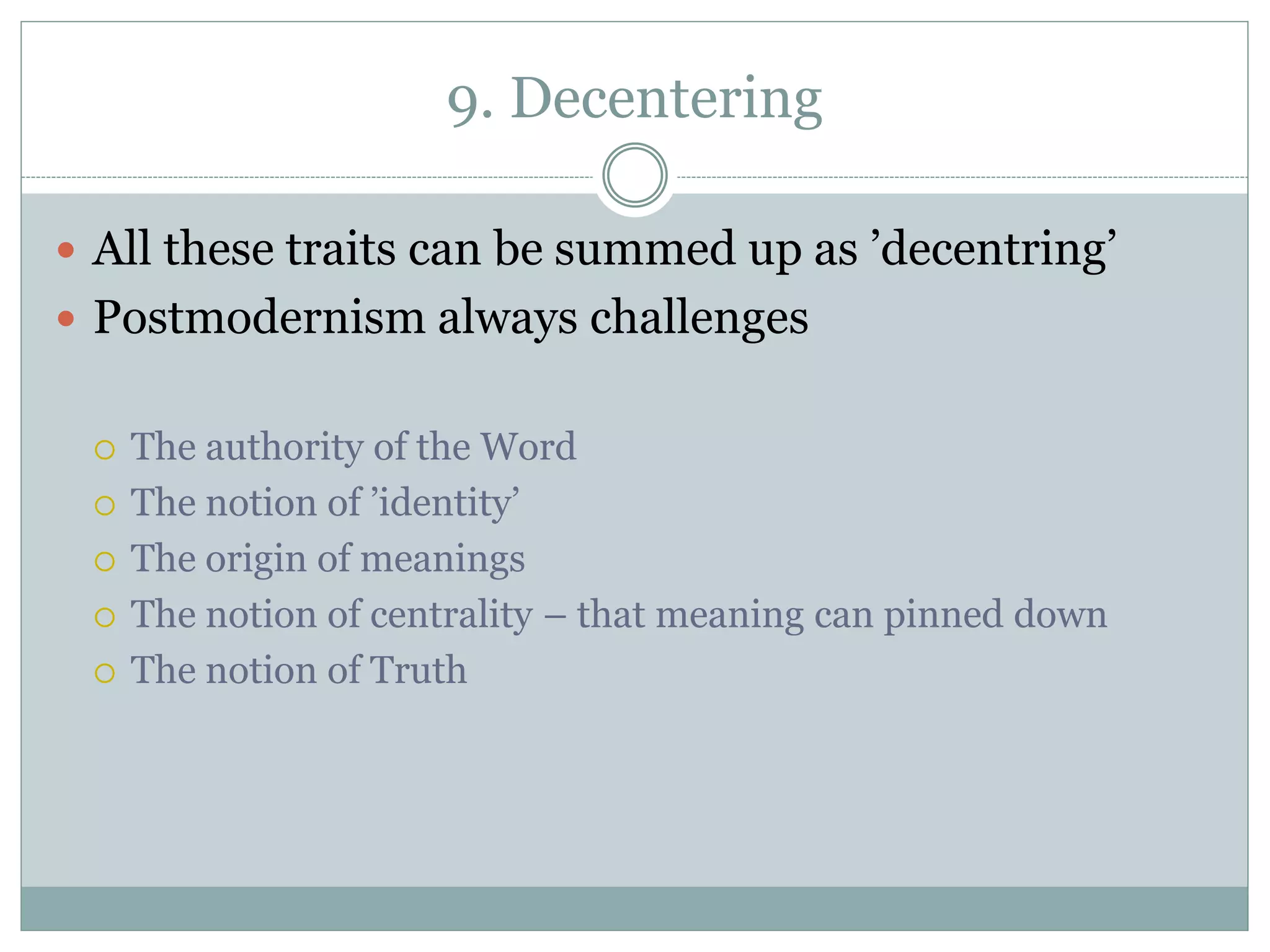 Postmodern traits bennett o'brien | PPTX | Modern Art | Fine Art