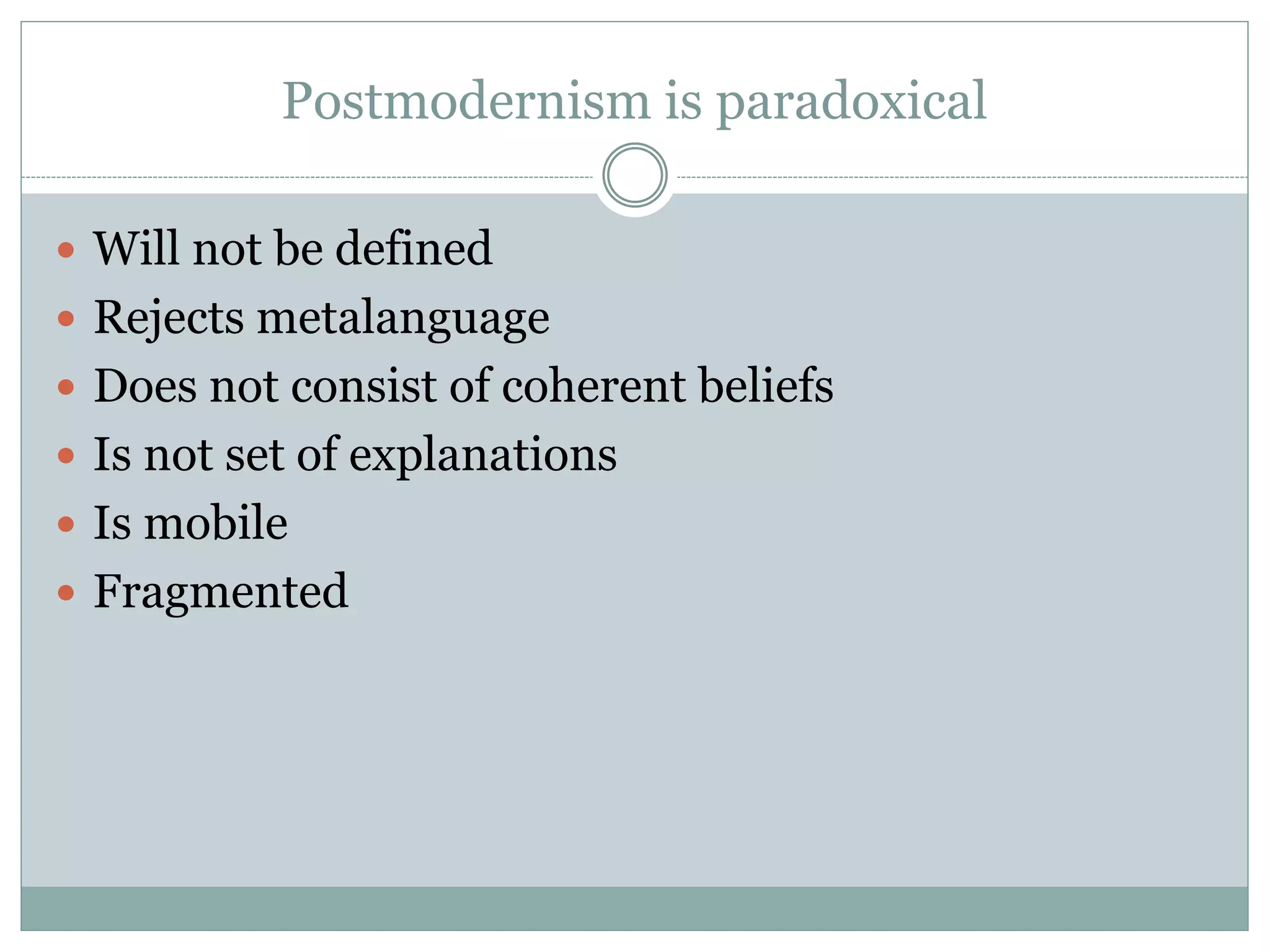 Postmodern traits bennett o'brien | PPTX | Modern Art | Fine Art
