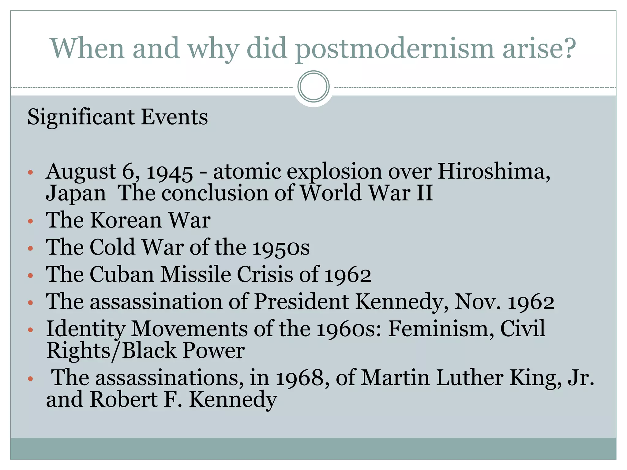 Postmodern traits bennett o'brien | PPTX | Modern Art | Fine Art