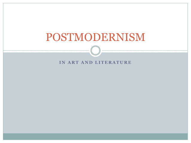 Postmodern traits bennett o'brien | PPT