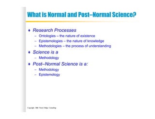 Post Normal Science and eXtreme Programming | PDF
