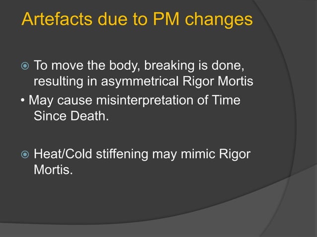 Postmortem artifacts - a Forensic perspective | PPTX | First Aid | Injuries