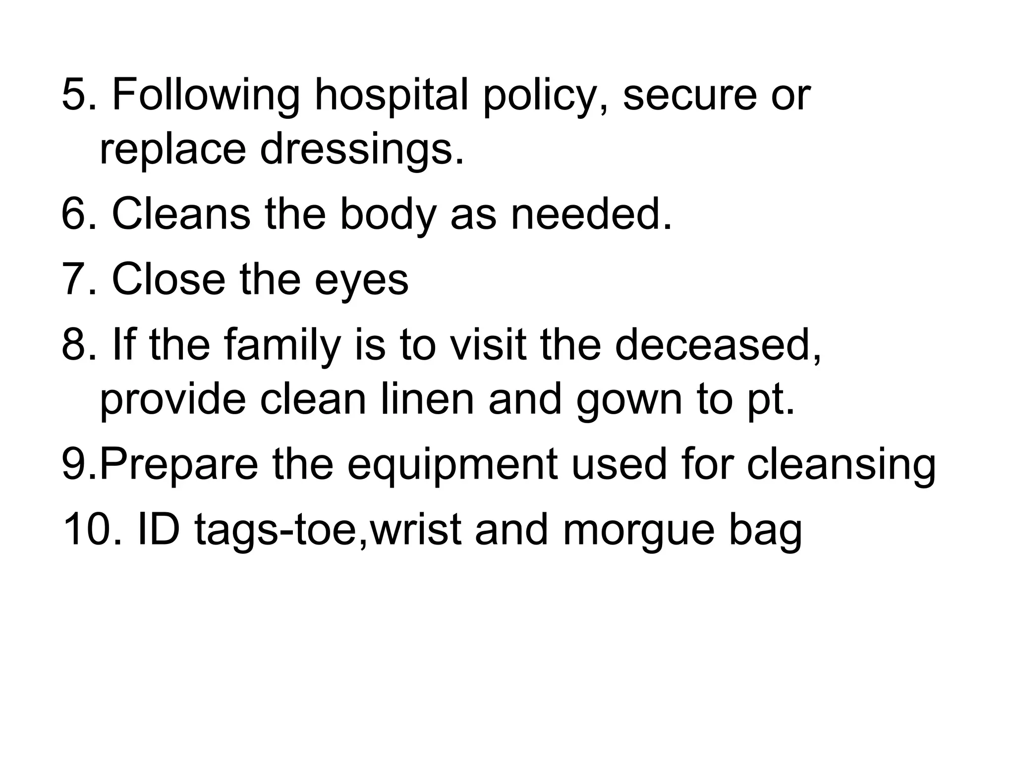 Post mortem care | PPT