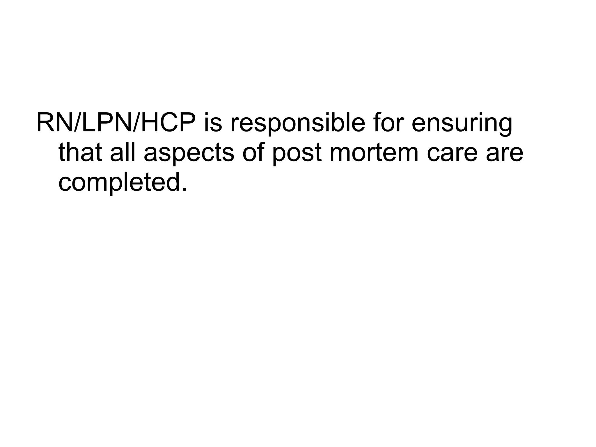 Post mortem care | PPT