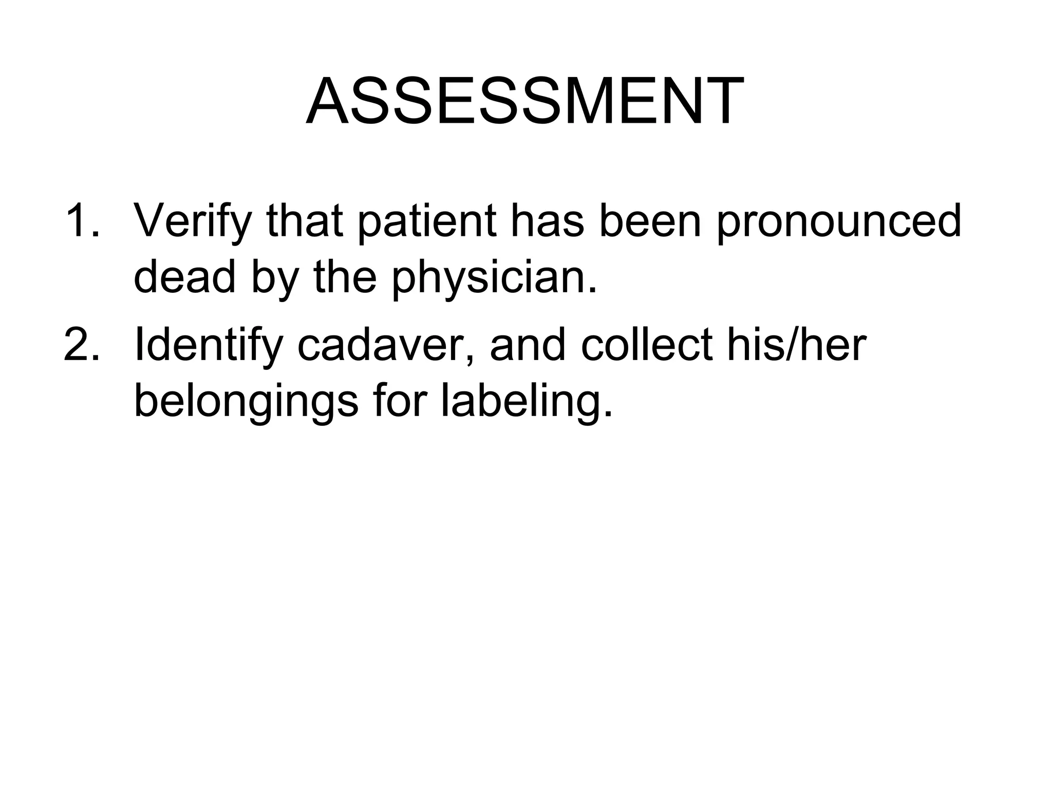 Post mortem care | PPT