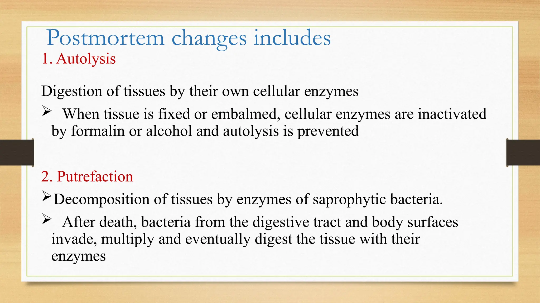 post-mortem changes in Veterinary Pathology | PPTX