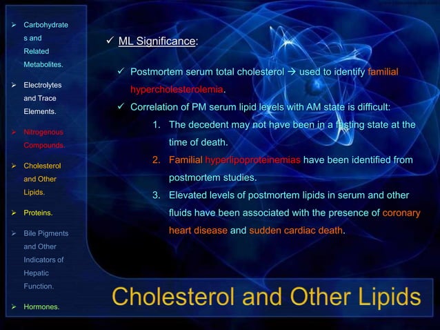 Postmortem chemistry | PPTX | Endocrine and Metabolic Diseases | Diseases and Conditions