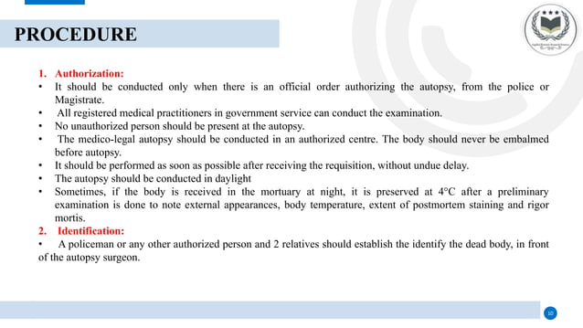 Post Mortem Examination | PPTX | First Aid | Injuries