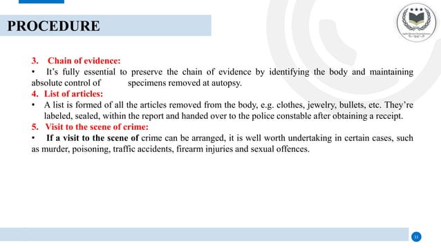 Post Mortem Examination | PPTX | First Aid | Injuries