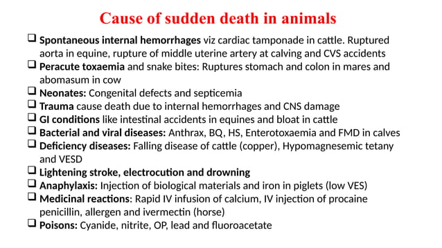 Post mortem Examination of animals and sample collection.pptx | Death ...