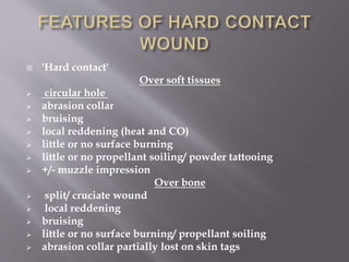 Post-Mortem Examintion of Gun-Shot Wounds by Souvik Dhar | PPTX