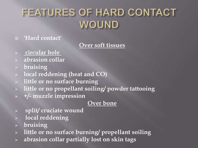 Post-Mortem Examintion of Gun-Shot Wounds by Souvik Dhar | PPTX | Arms ...