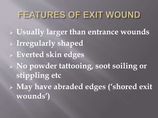 Post-Mortem Examintion of Gun-Shot Wounds by Souvik Dhar | PPTX | Arms ...