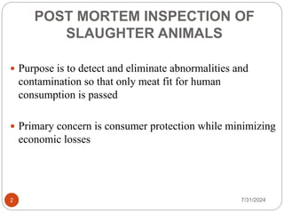 Post mortem inspection.pptx for enhancing understanding of meat ...