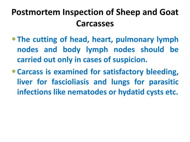 Post mortem inspection in animals | PPTX
