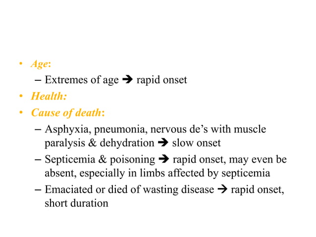 Post mortem interval | PPTX | First Aid | Injuries