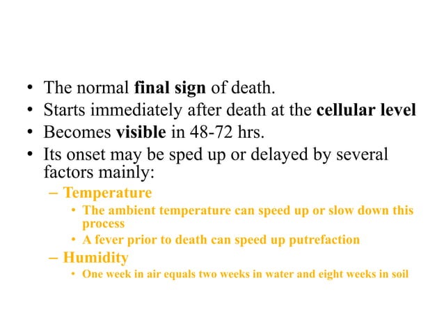 Post mortem interval | PPTX | First Aid | Injuries
