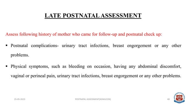 postnatal assessment.pptx | Pregnancy | Reproductive Health