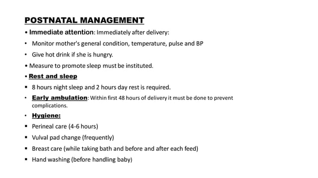 POSTNATAL ASSESSMENT ^0 MANAGEMENT aman.pdf | Pregnancy | Reproductive ...