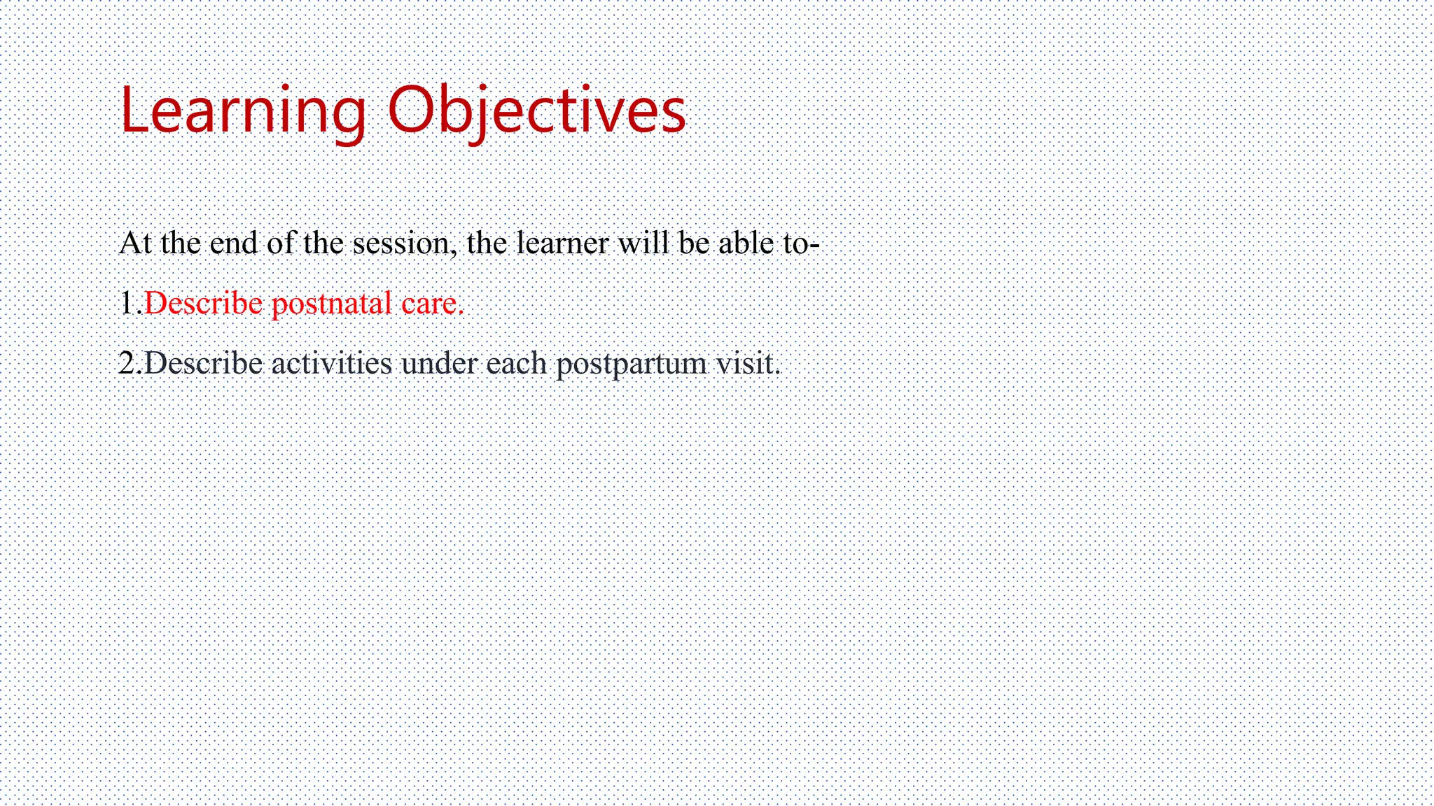 Post natal care | PPTX