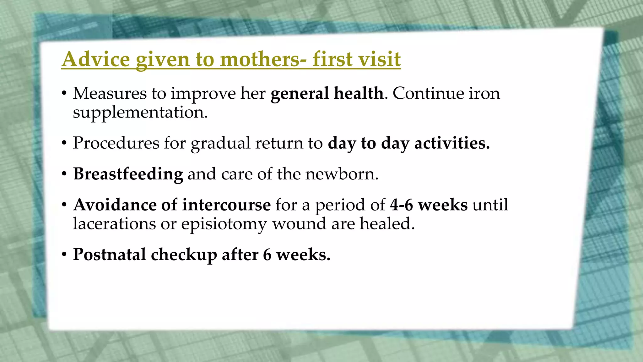 Postnatal Care and Counselling | PPTX