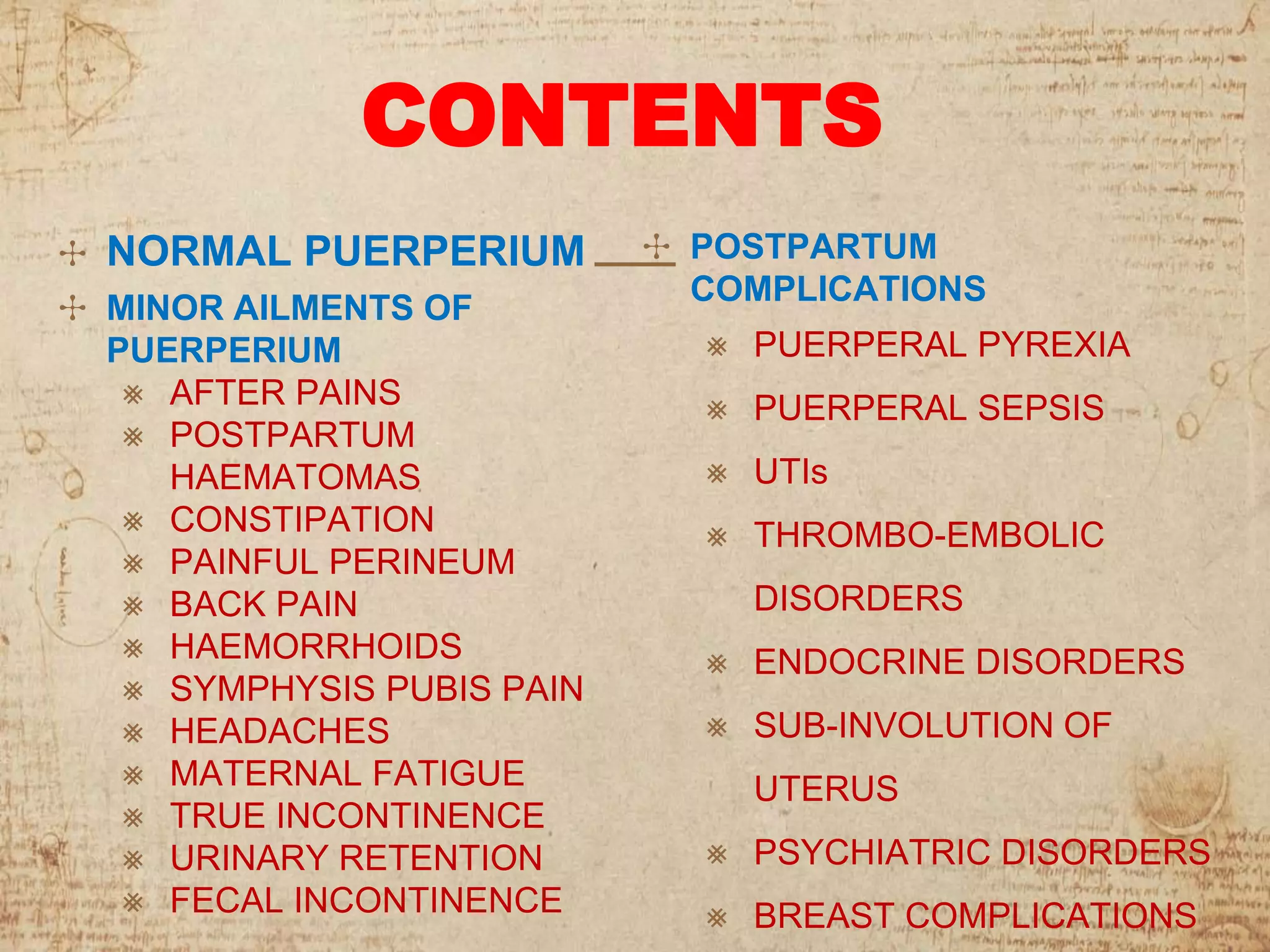 Postnatal complications | PPTX