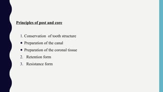 post n core. in prosthodontics and dental science | PPTX