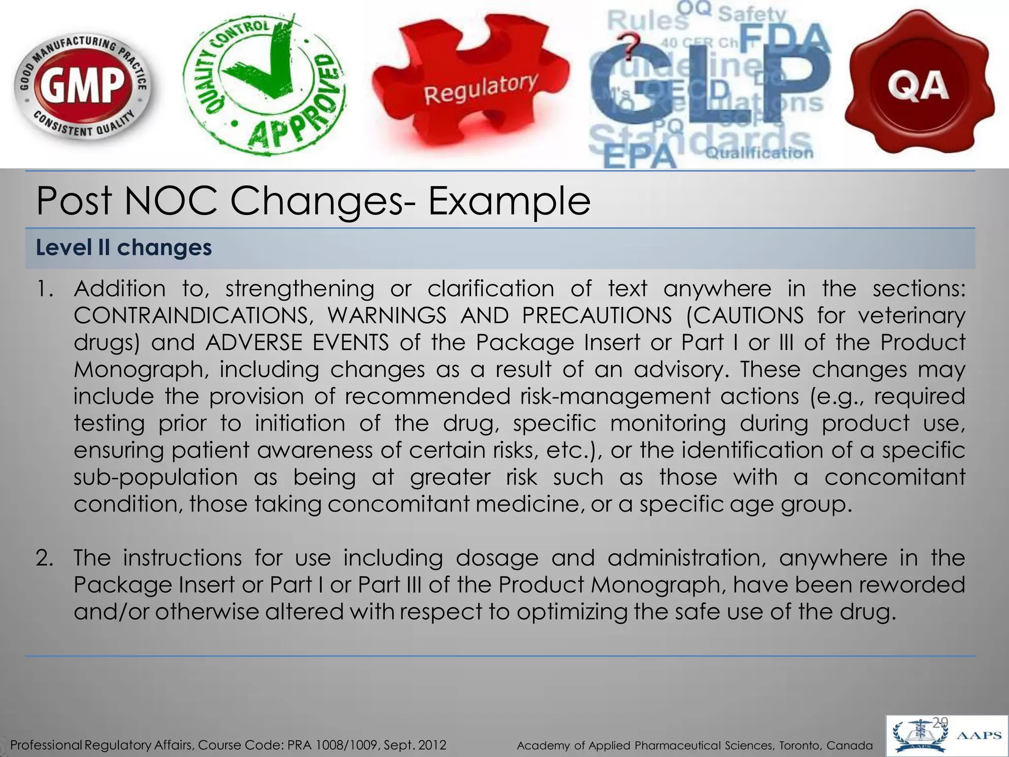 Post-NOC changes | PDF